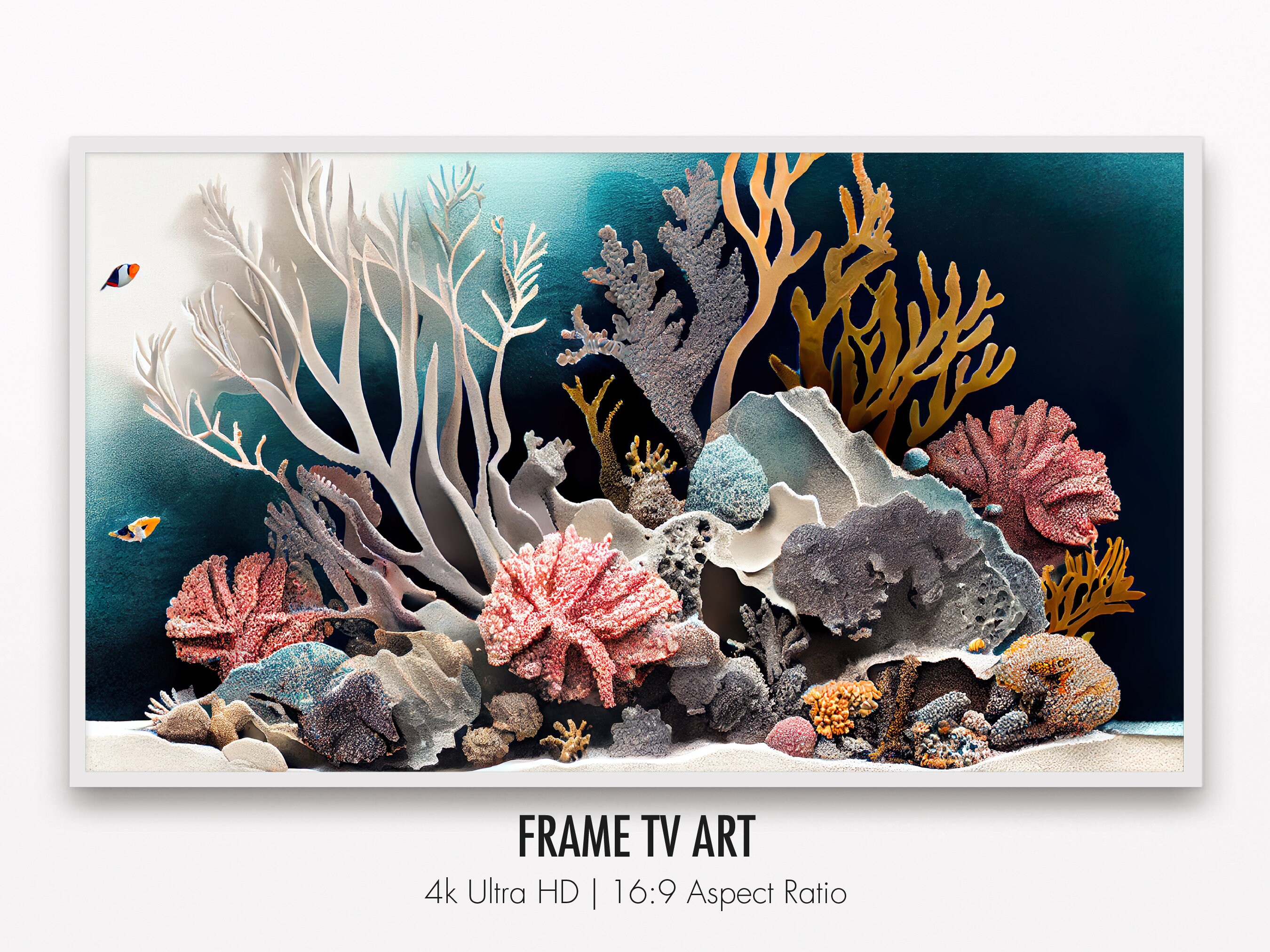 Coral Reef Wall Art, Ocean Horizontal Printable, Coastal Digital ...
