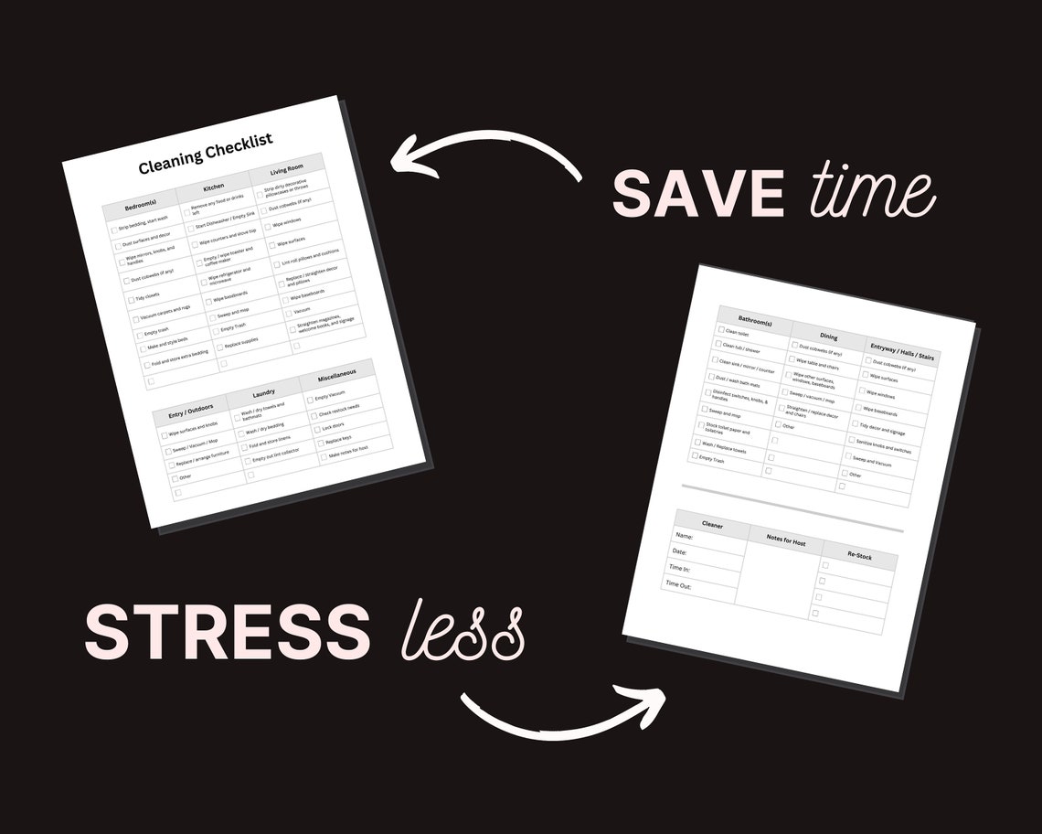 Cleaner Checklist for Short Term Rentals, Editable Airbnb Template ...