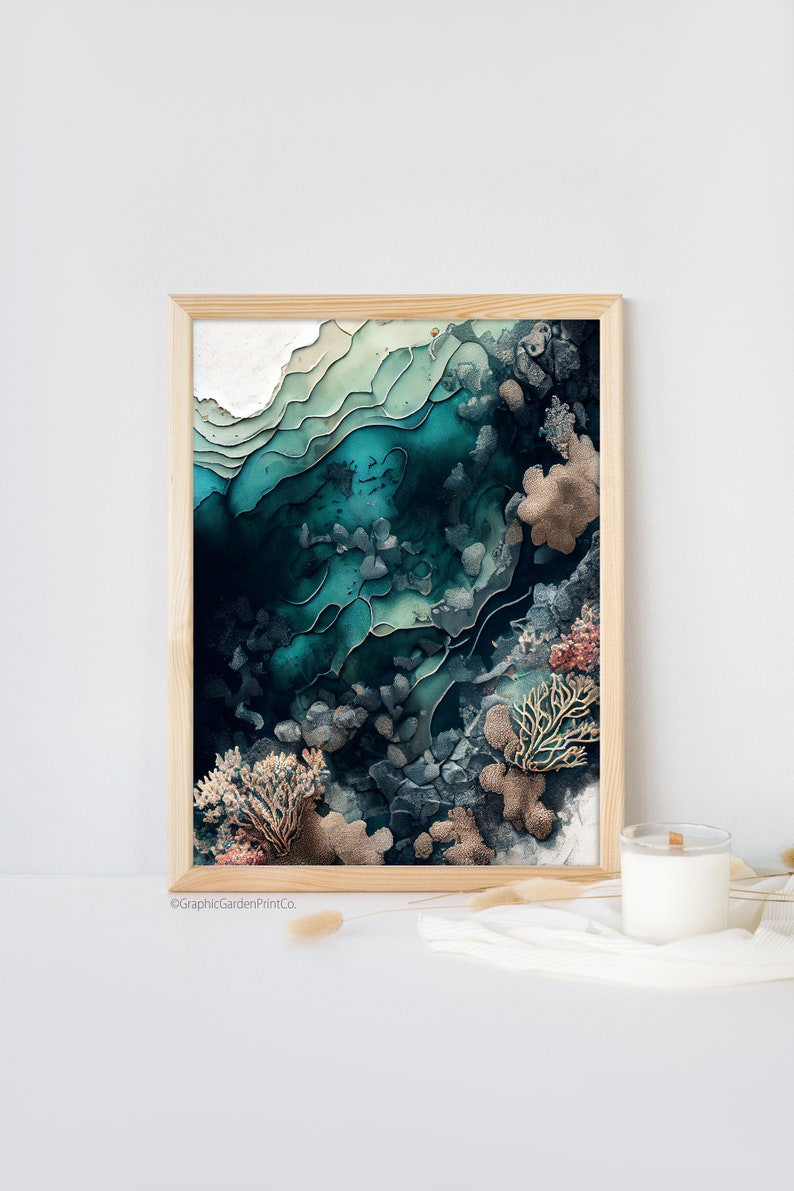 Coral Reef Wall Art Ocean Vertical Printable Coastal Digital - Etsy
