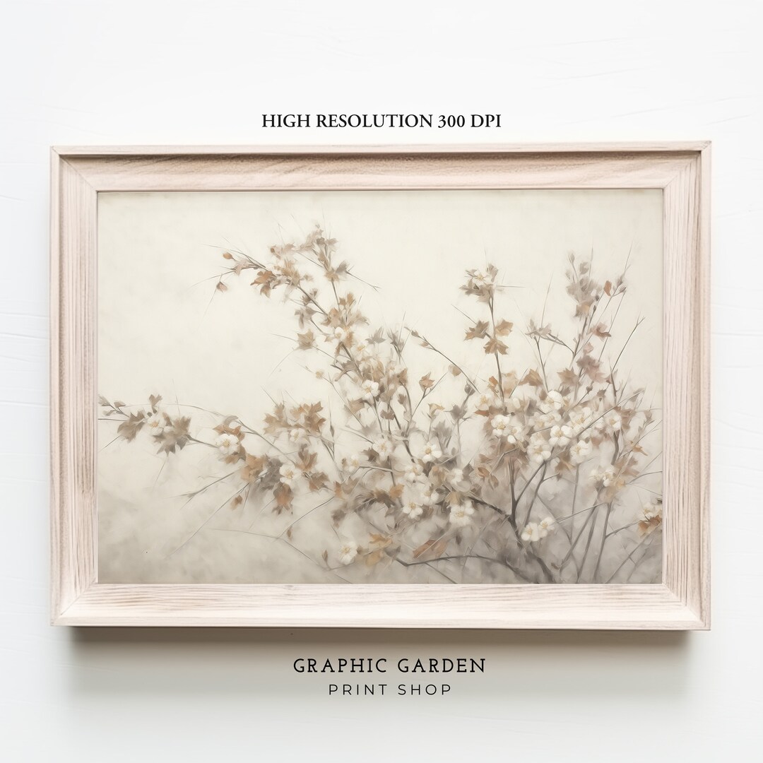 Moody Flowers Instant Download Antique Botanical Horizontal Printable ...