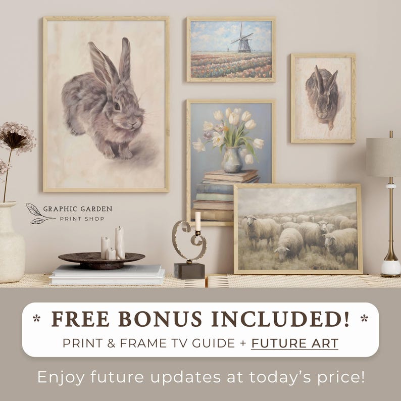 Spring Mega Bundle, Gallery Wall Art Set, Vintage Easter Prints, Cute ...
