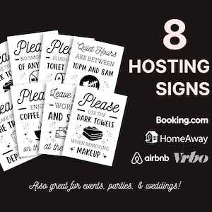 Hosting Signs for Guests, General Short Term Rental Signage, Airbnb STR ...