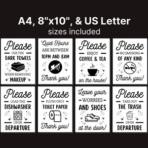 Hosting Signs for Guests, General Short Term Rental Signage, Airbnb STR ...