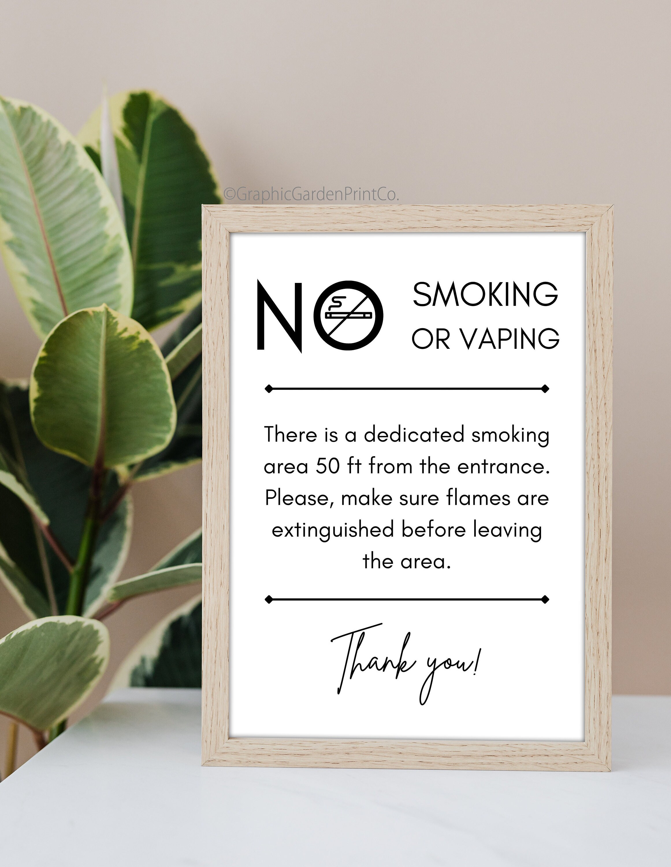 No Smoking Sign for Hosts, No Vaping Editable Printable, Event Venue ...