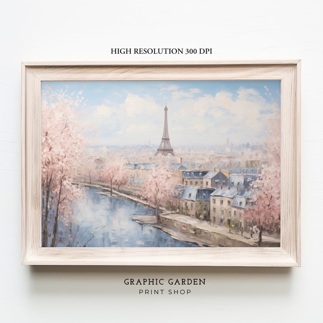 Paris France Instant Download Spring Cityscape Horizontal Printable ...