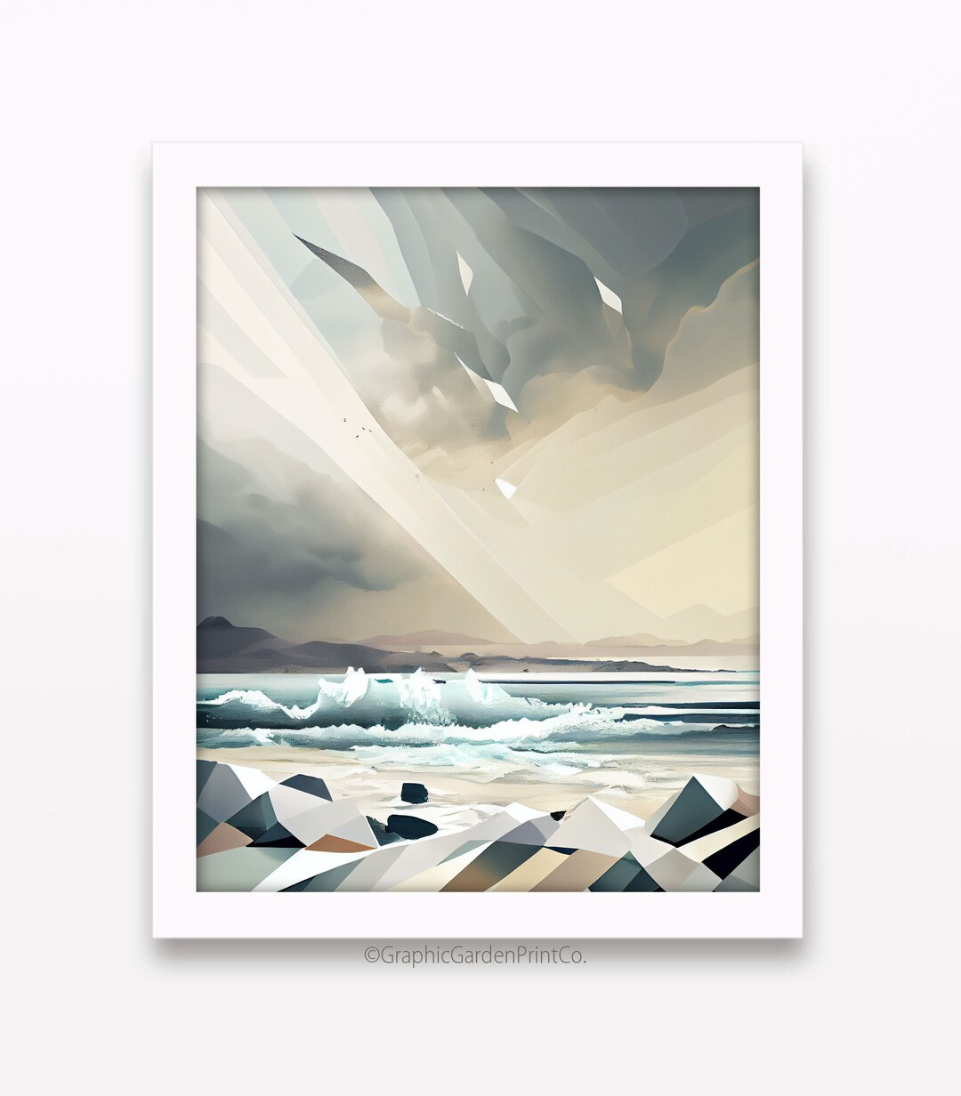 Ocean Waves Wall Art, Coastal Vertical Printable, Landscape Instant ...
