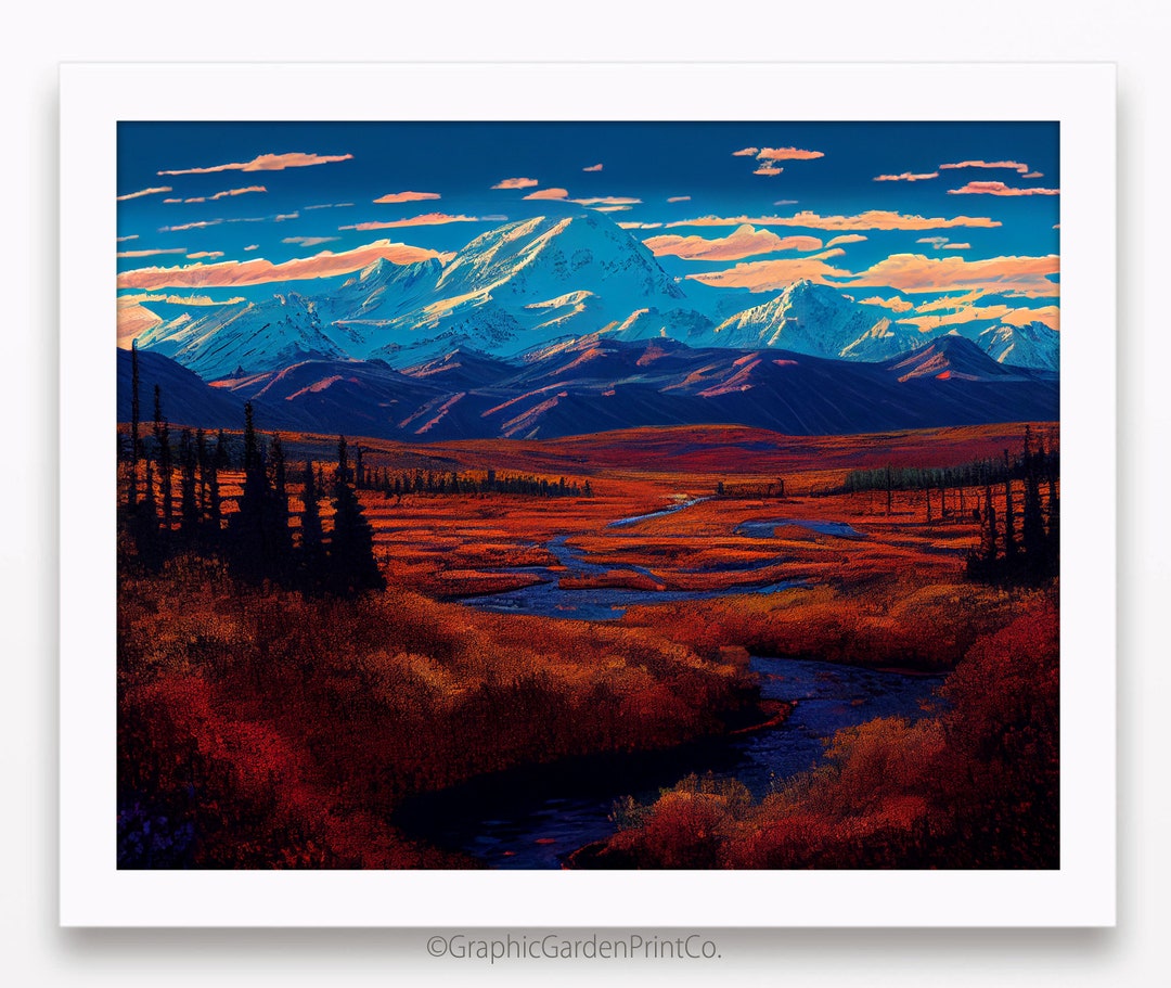 Denali National Park and Preserve Wall Art, Alaska Horizontal Printable ...