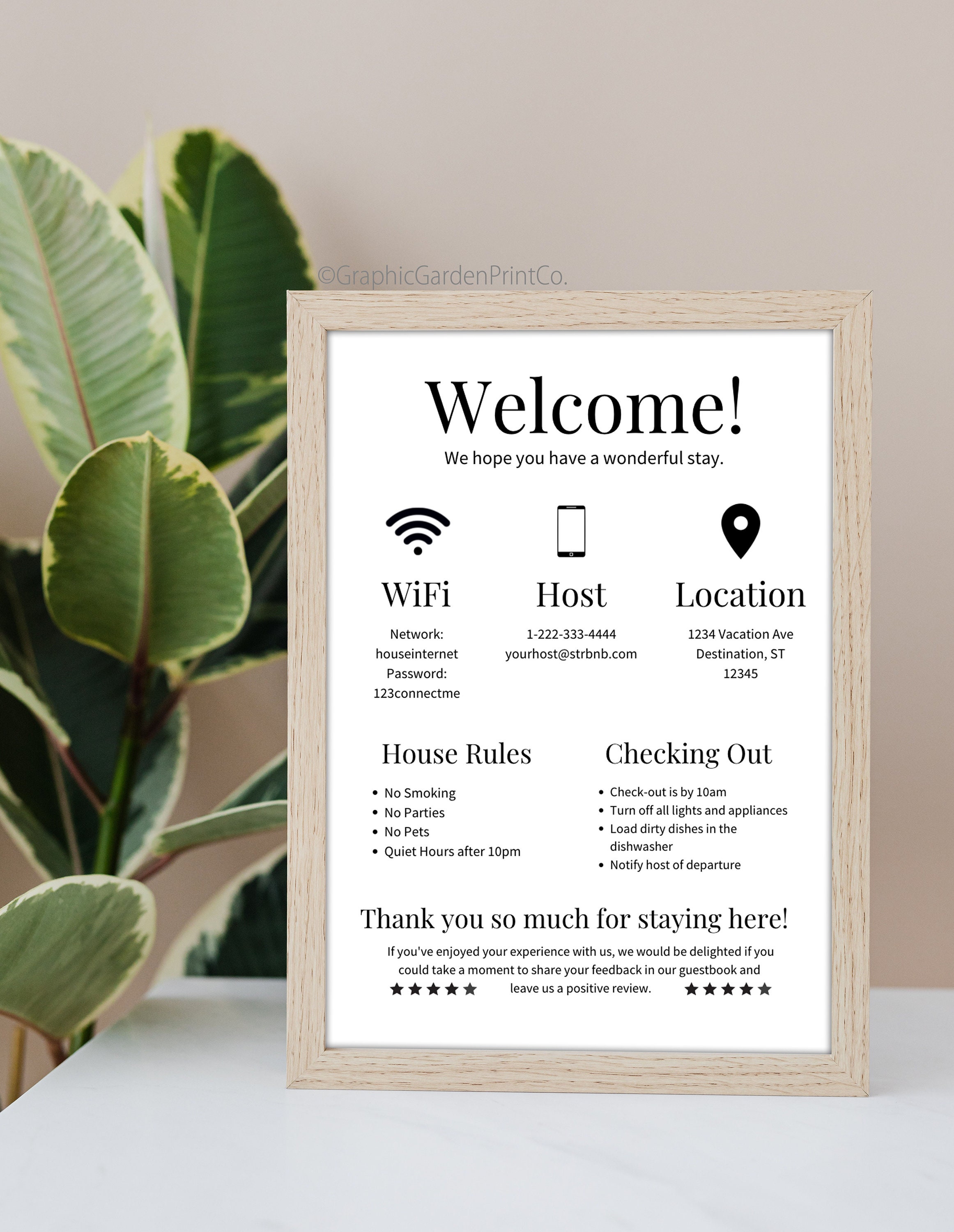 Welcome Sign for STR Hosts, Editable Short Term Rental Template ...