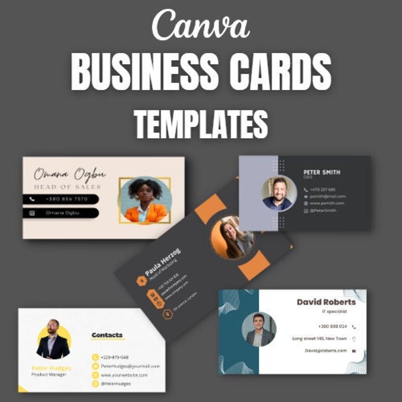 CANVA Business Cards Templates - Etsy