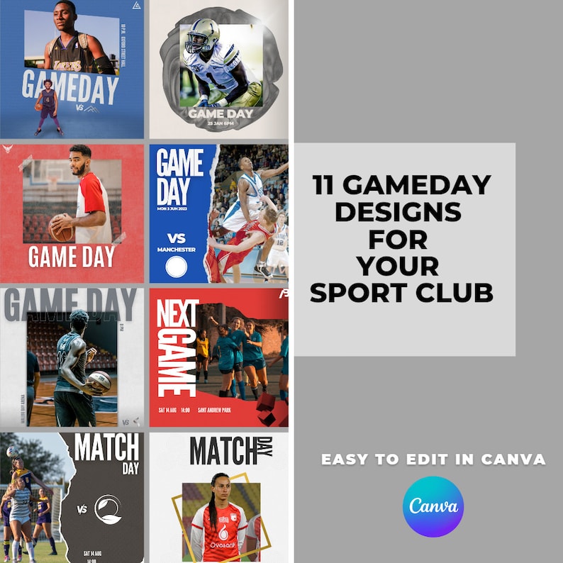 Game/match Day Templates for Your Sport Club - Etsy