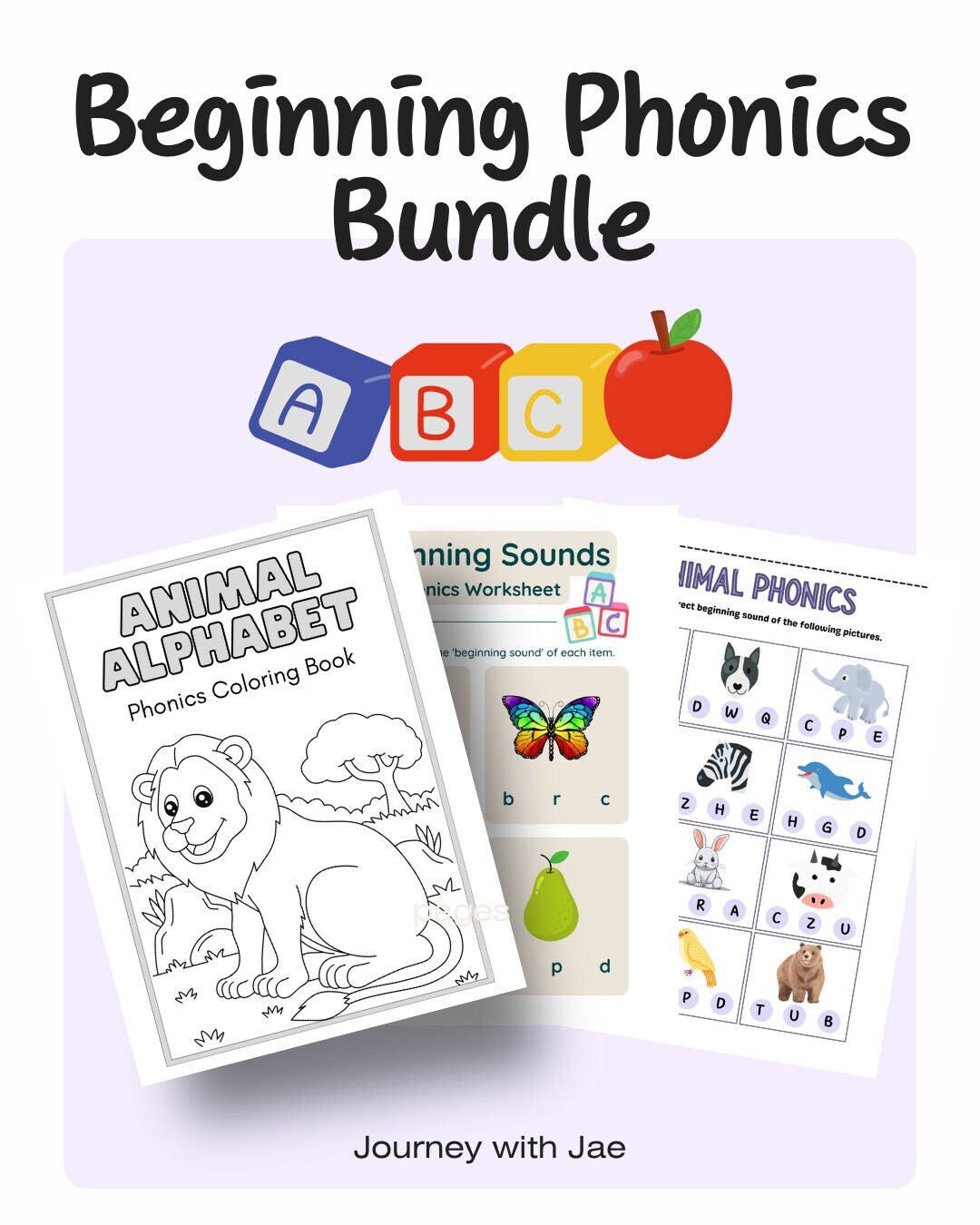 Beginning Phonics Worksheet Bundle - Etsy
