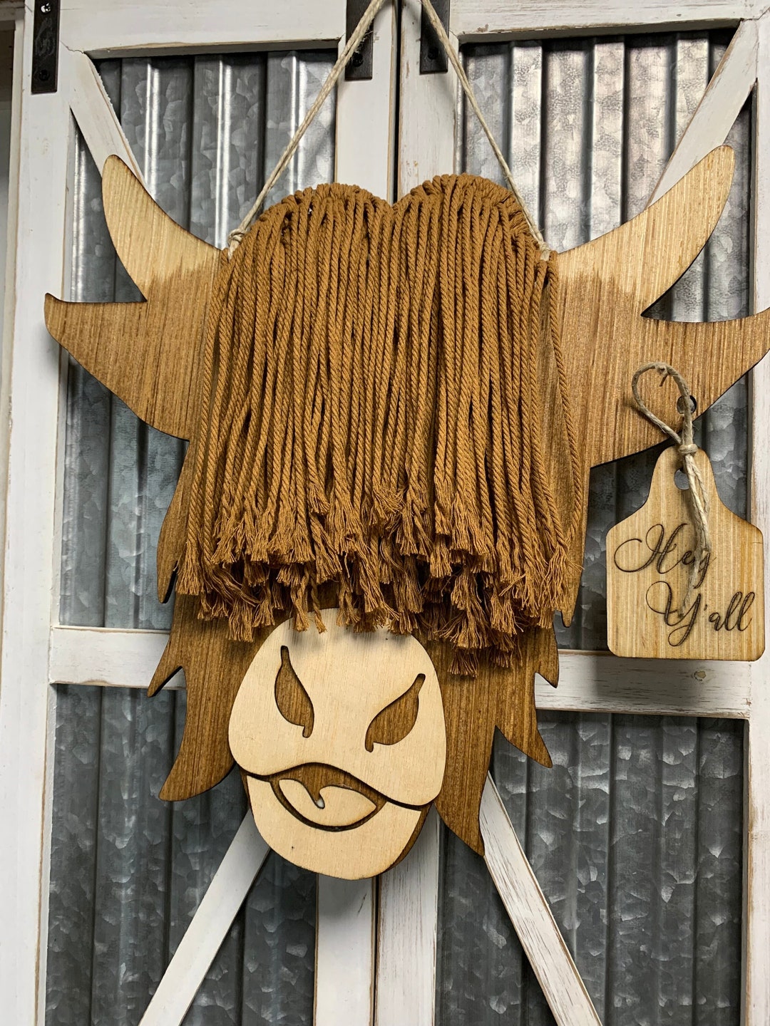 Highland Cow Door Greeter/hanger - Etsy