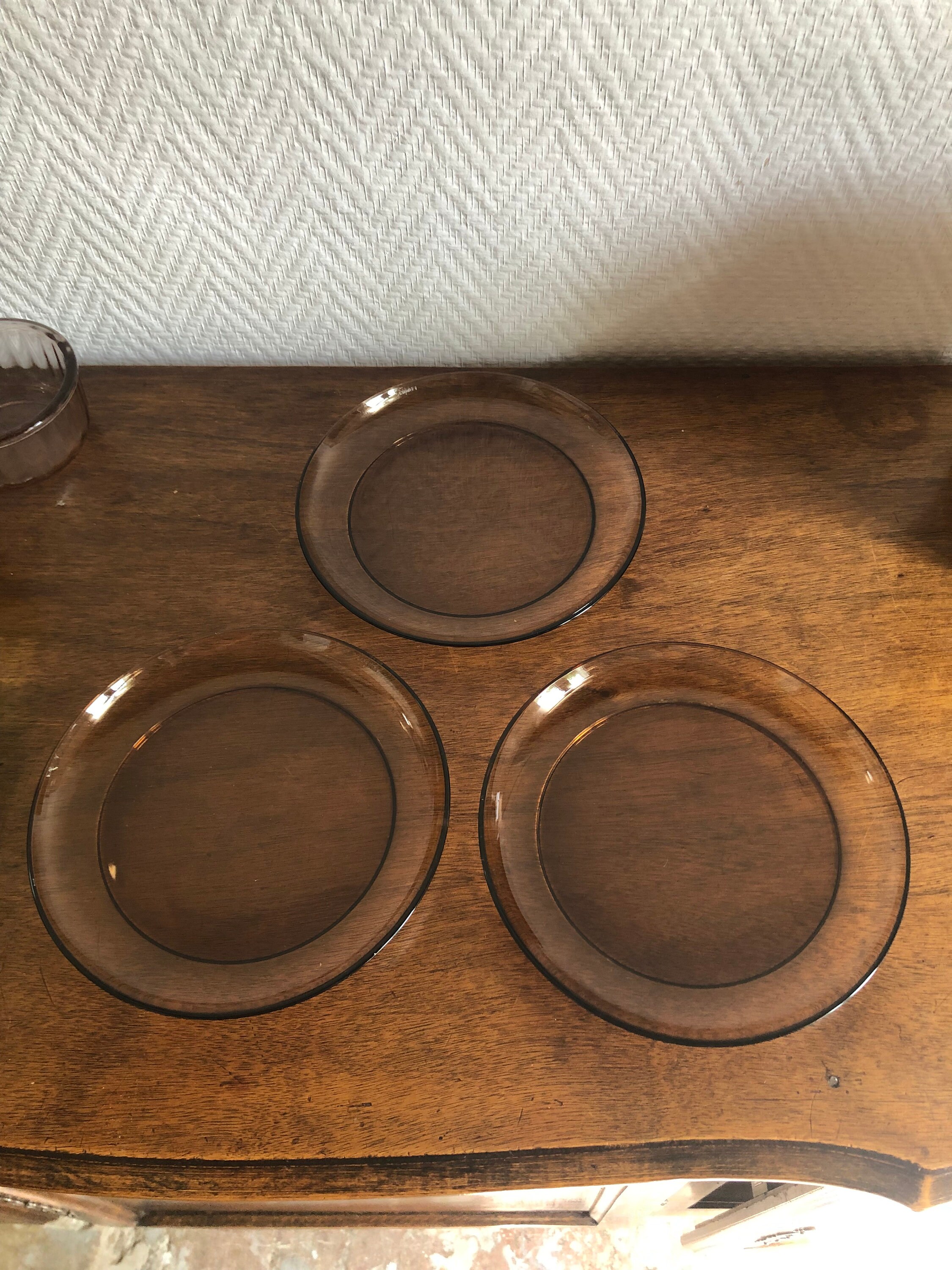 3 Smoked Duralex Plates Etsy