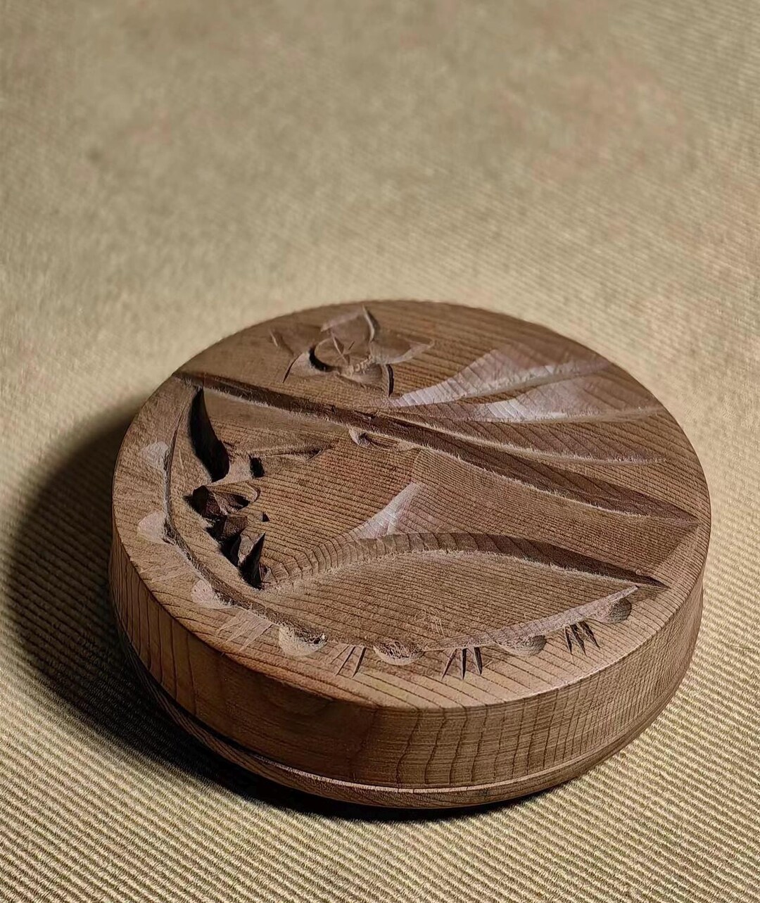 Vintage Yakusugi Wood Incense Box: Hand-carved Japanese Storage Box - Etsy