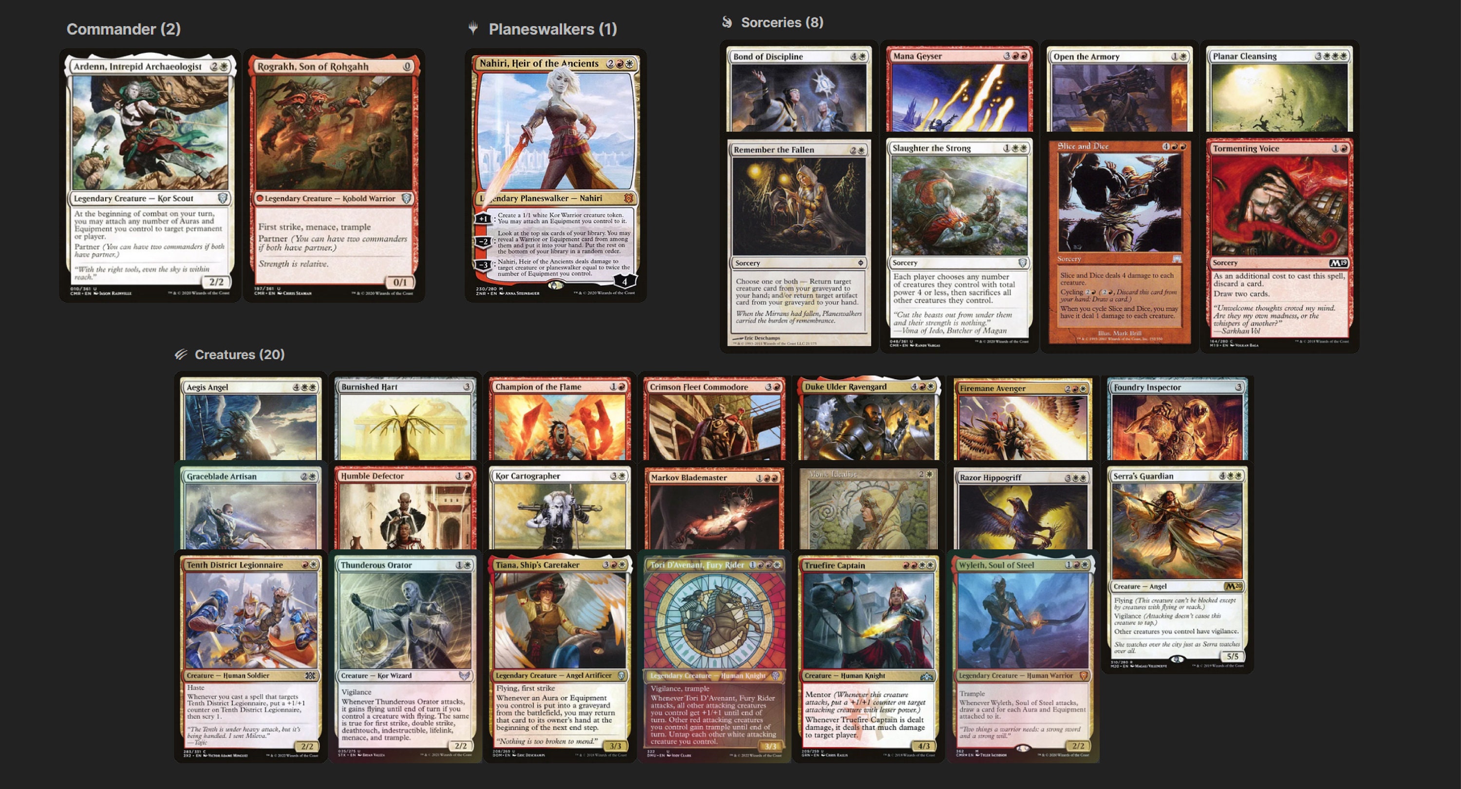 Custom Partner Deck. Rograkh, Son of Rohgahh and Ardenn, Intrepid Archaeologist. 100 Card Deck ...