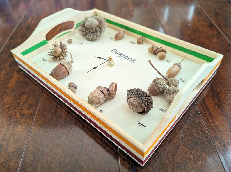 Oaklock Acorn Clock Natural Oak Wall Décor Wood - Etsy