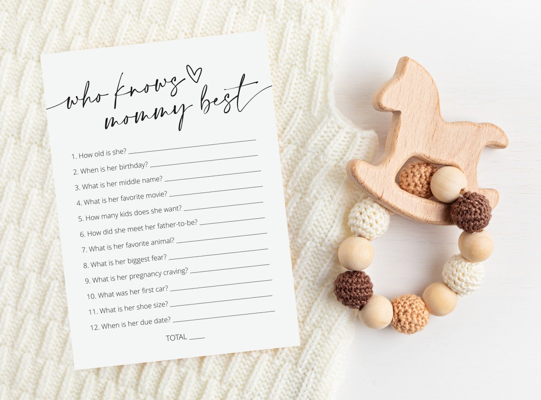 Quién conoce a mamá, la mejor plantilla de juego para baby shower, qué ...