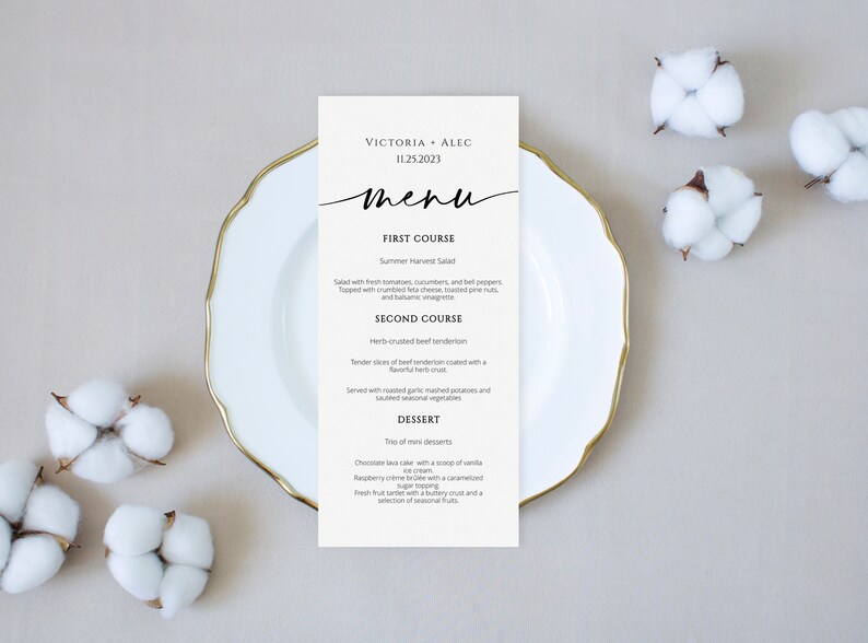 Menu Card Template, Rustic Dinner Menu, Fully Editable Template ...