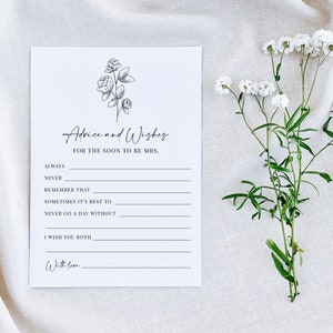 Advice and Wishes for the Future Mrs. Template Card, Minimalist Modern ...