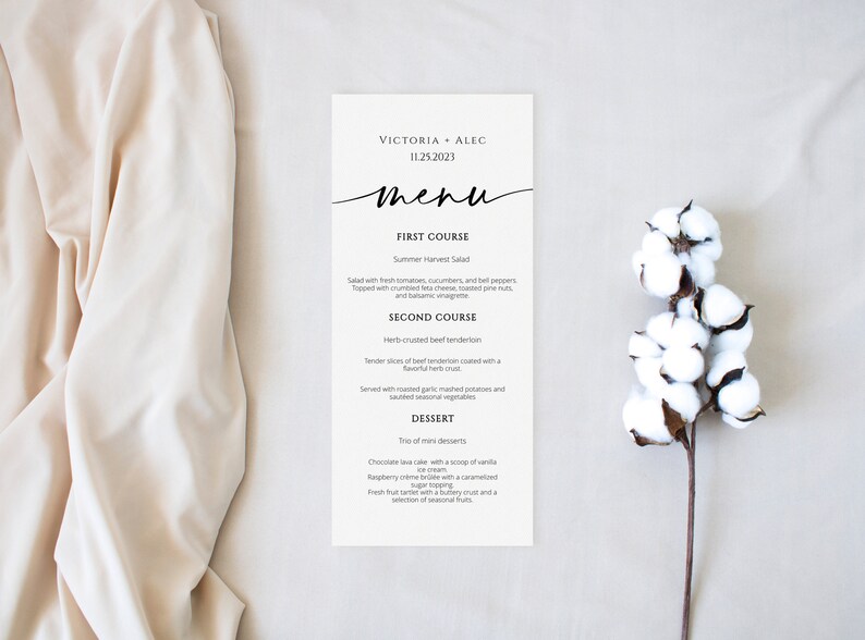 Menu Card Template, Rustic Dinner Menu, Fully Editable Template ...