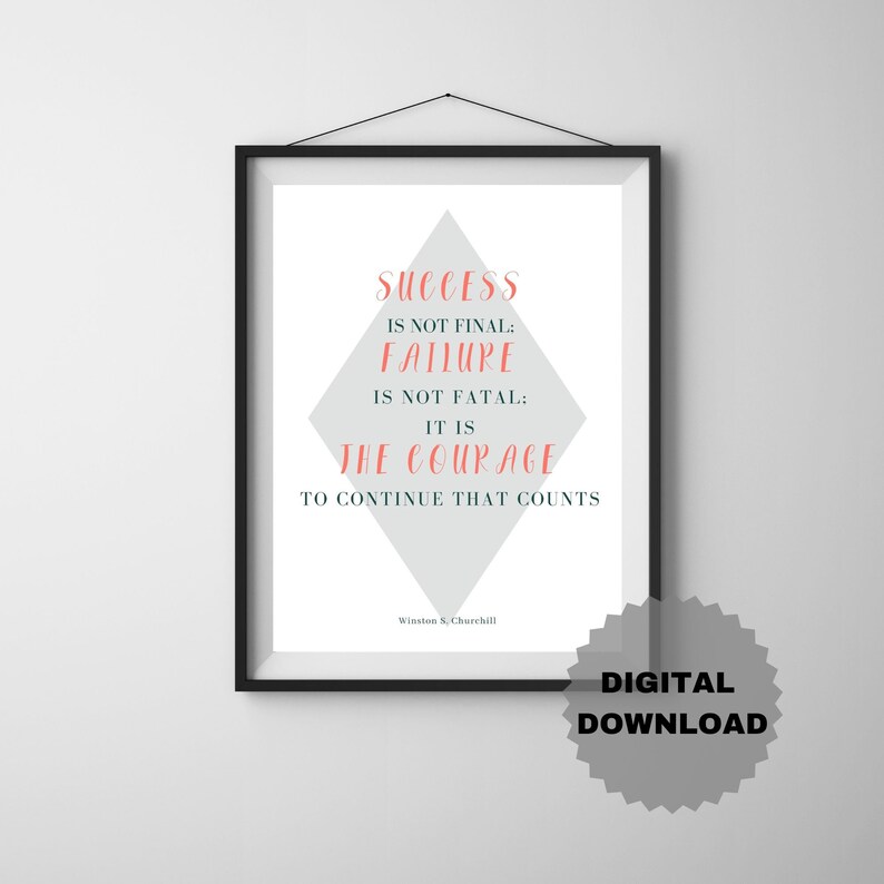 Winston Churchill Poster Tricolor Font & White Background - Etsy