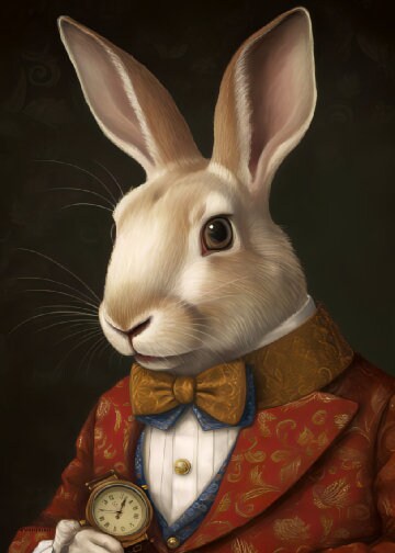 Victorian Rabbit Print | Living Room Decor | Vintageartrealm ...