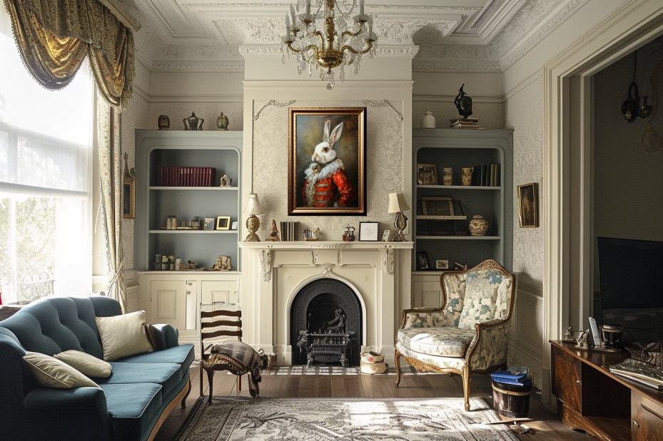 Victorian Bunny Portrait, Digital Print, Victorian Print, Rabbit ...