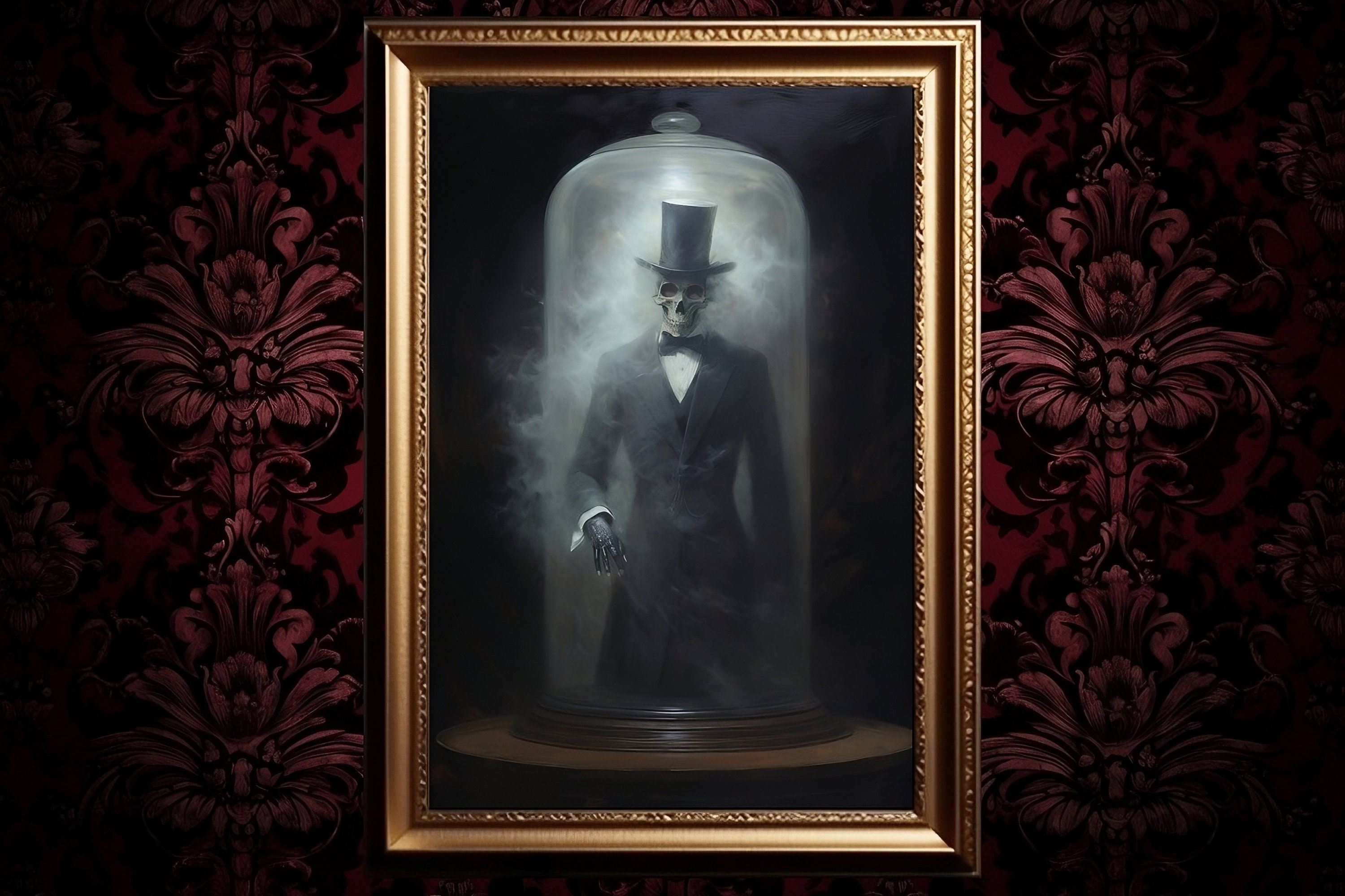 Haunted Mansion Phantom Print, Gothic Halloween Portrait (digital ...