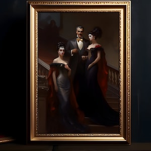 Dracula Family Portrait, Vampire, Gothic Digital Print, Halloween ...