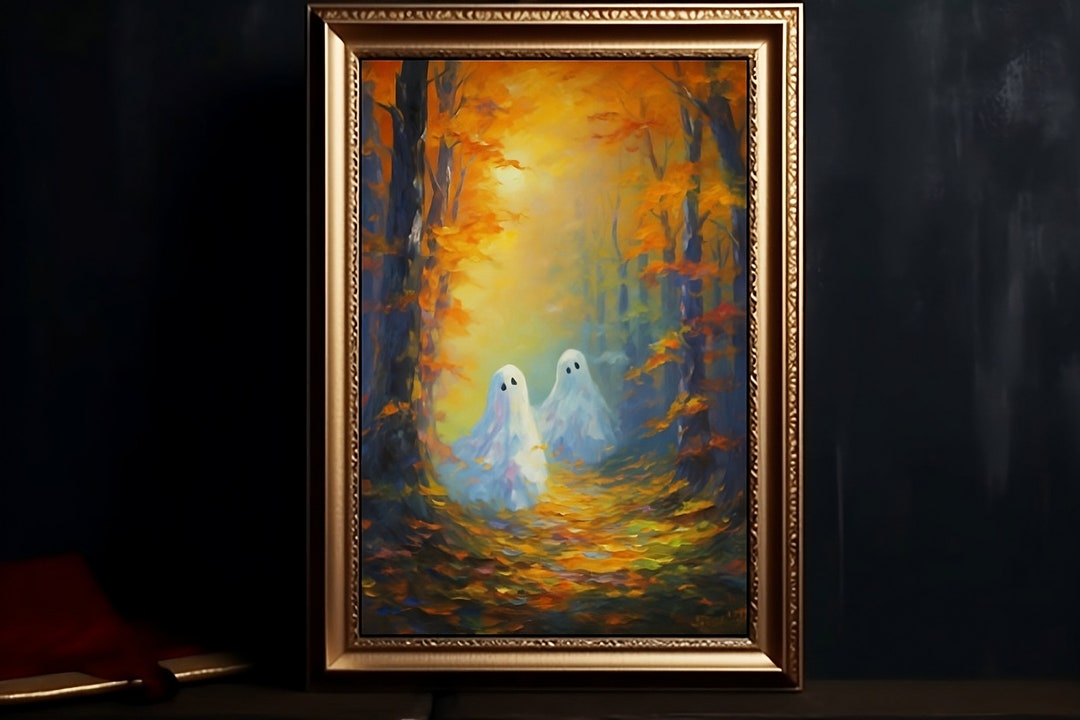 Ghosts in the Autumn Forest, Halloween Digital Print, Spirts in the ...