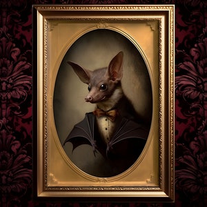 Gothic Bat Portrait, Halloween Digital Print, Gothic Fantasy, Dark ...