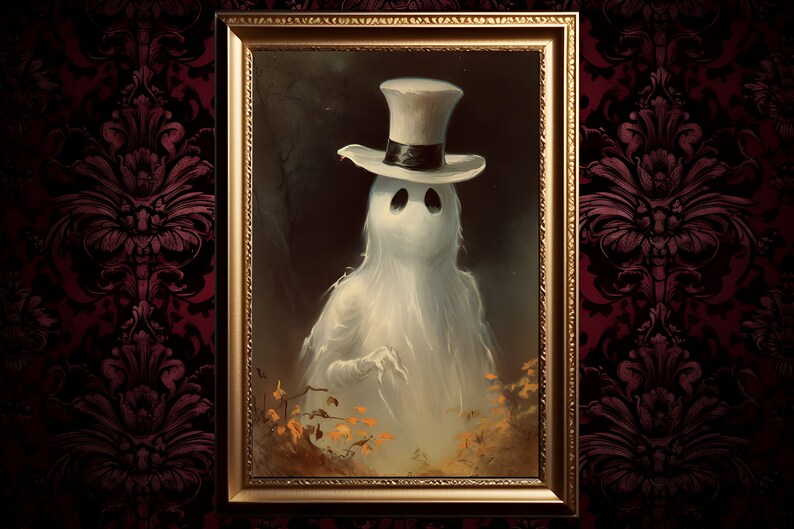 Ghost Portrait Digital Print, Ghost Holding Flowers, Ghoulish Photo ...