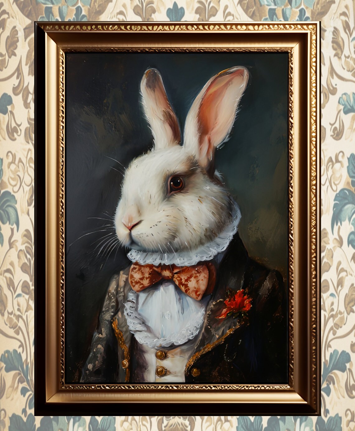 Victorian Bunny Portrait, Digital Print, Victorian Print, Rabbit ...