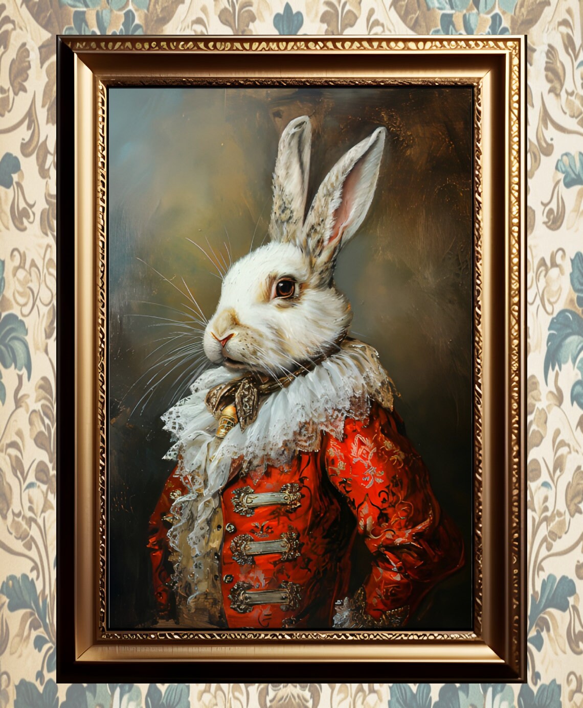 Victorian Bunny Portrait, Digital Print, Victorian Print, Rabbit ...