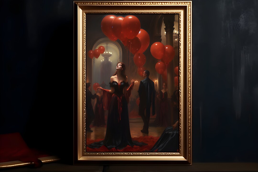 Blood Moon Ball, Vampire Ladies, Gothic Digital Print, Dracula ...