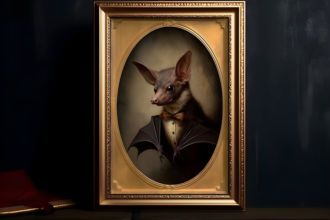 Gothic Bat Portrait, Halloween Digital Print, Gothic Fantasy, Dark ...