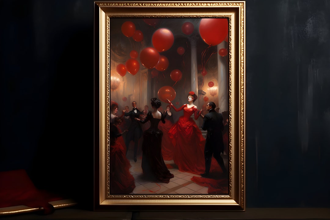 Blood Moon Ball, Vampire Ladies, Gothic Print, Dracula, Halloween Decor ...