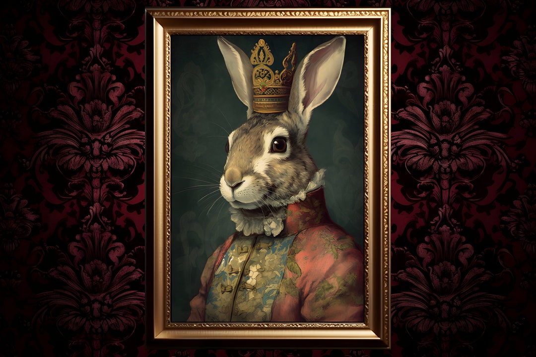 Victorian King Rabbit Print | Victorian Painting | Living Room Decor ...