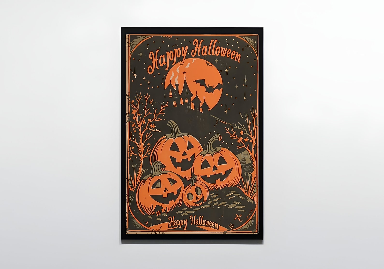 Vintage Halloween Digital Print, Happy Halloween, Autumn Gothic Digital ...