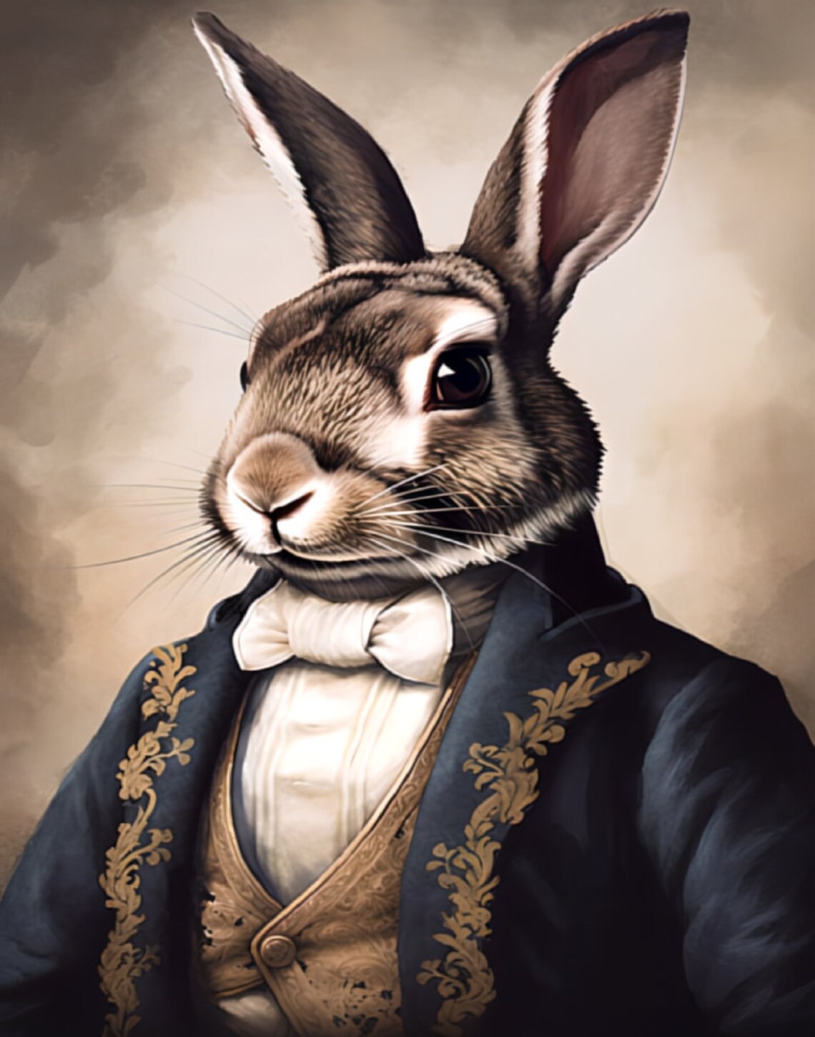 Victorian Rabbit Print | Living Room Decor | Vintageartrealm ...