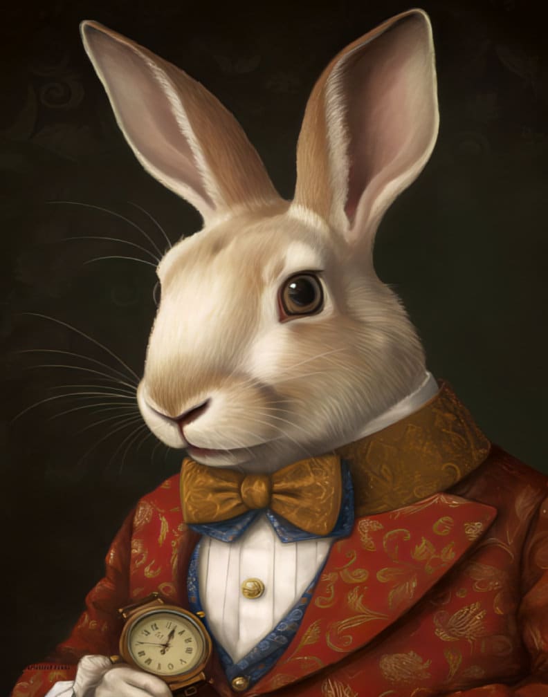 Victorian Rabbit Print Living Room Decor Vintageartrealm Downloadable ...