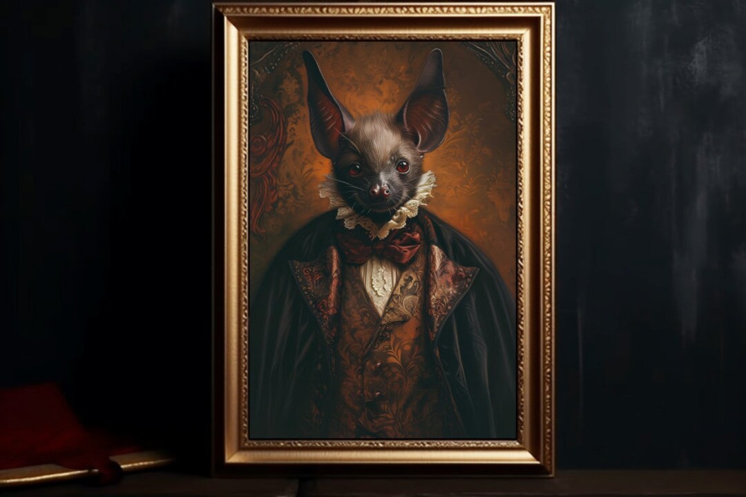 Gothic Bat Portrait, Halloween Digital Print, Gothic Fantasy, Dark ...