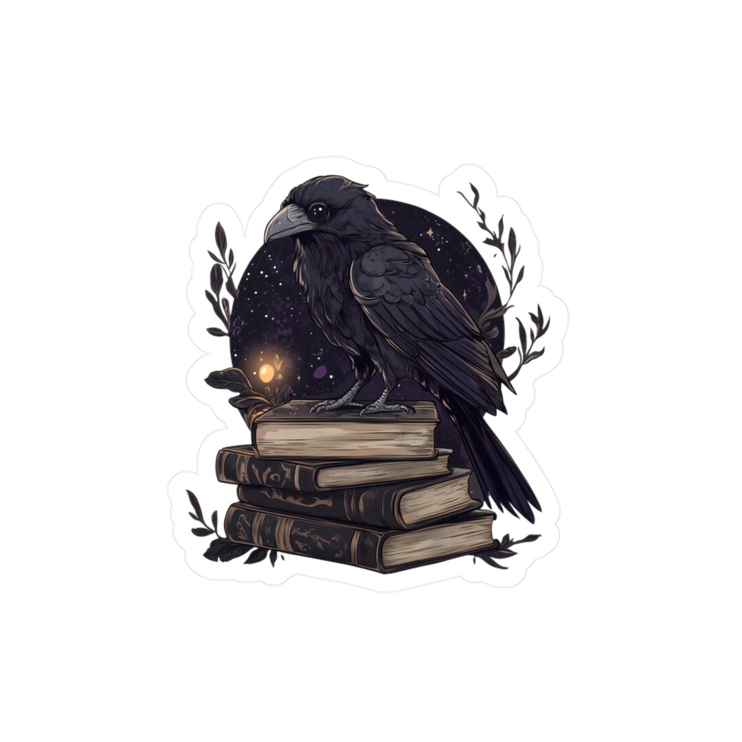 Black Crow Sticker Kiss-cut Vinyl Decals Dark Academia Art Spooky ...