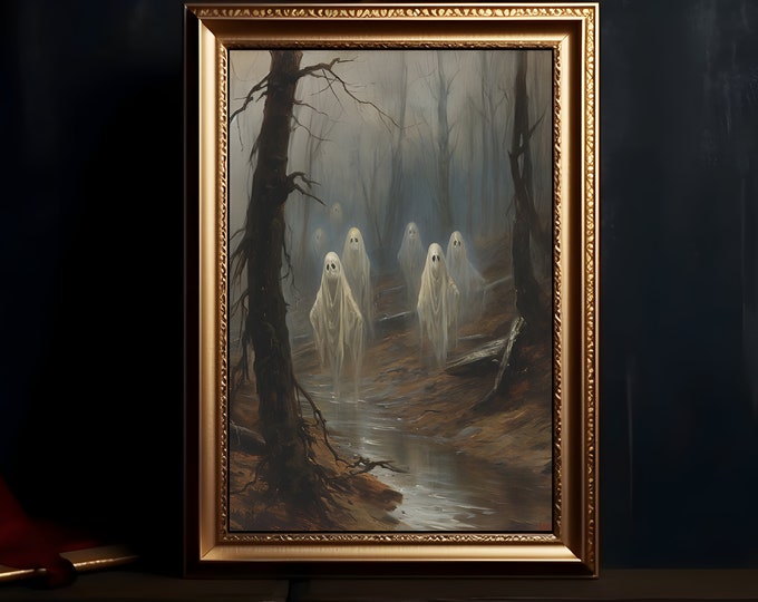 Ghost Lady Portrait Poster, Halloween Matte Poster, Ghost Bride, Dark ...