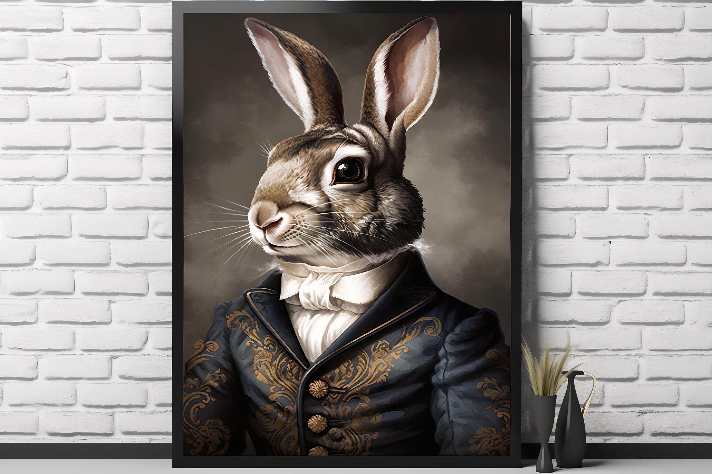 Victorian Rabbit Print | Living Room Decor | Vintageartrealm ...