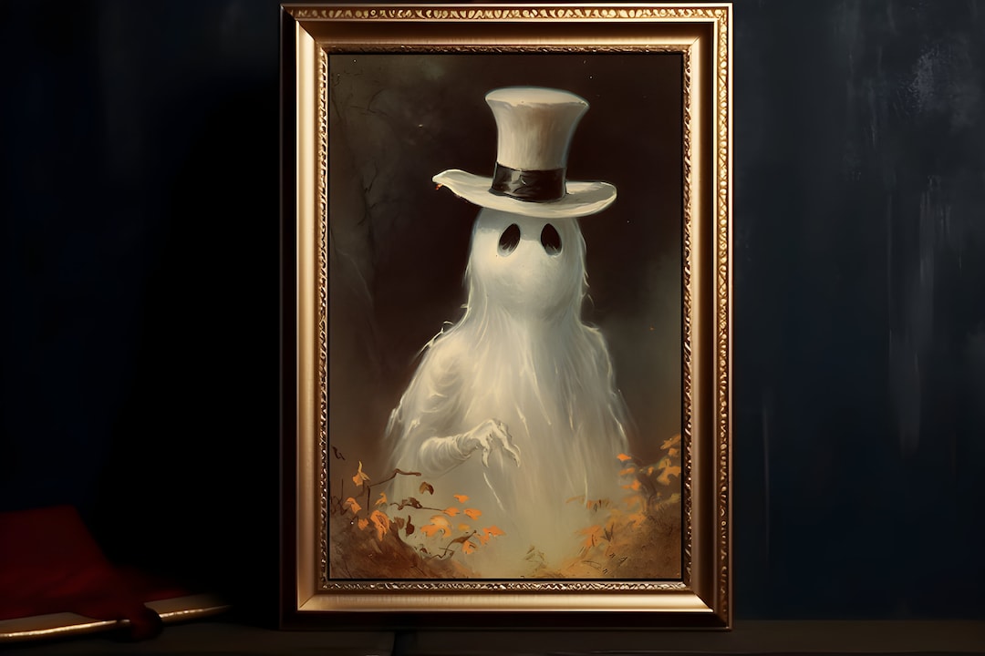 Ghost Portrait Digital Print, Ghost Holding Flowers, Ghoulish Photo ...