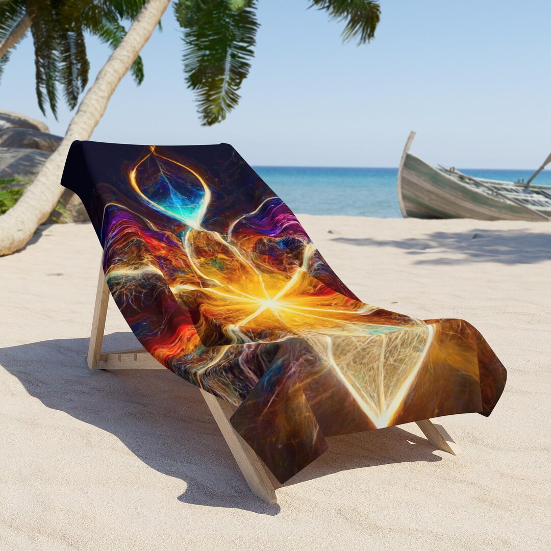 Abstract Art Beach Towel | Positive Energy | Abstract Art | Unique ...