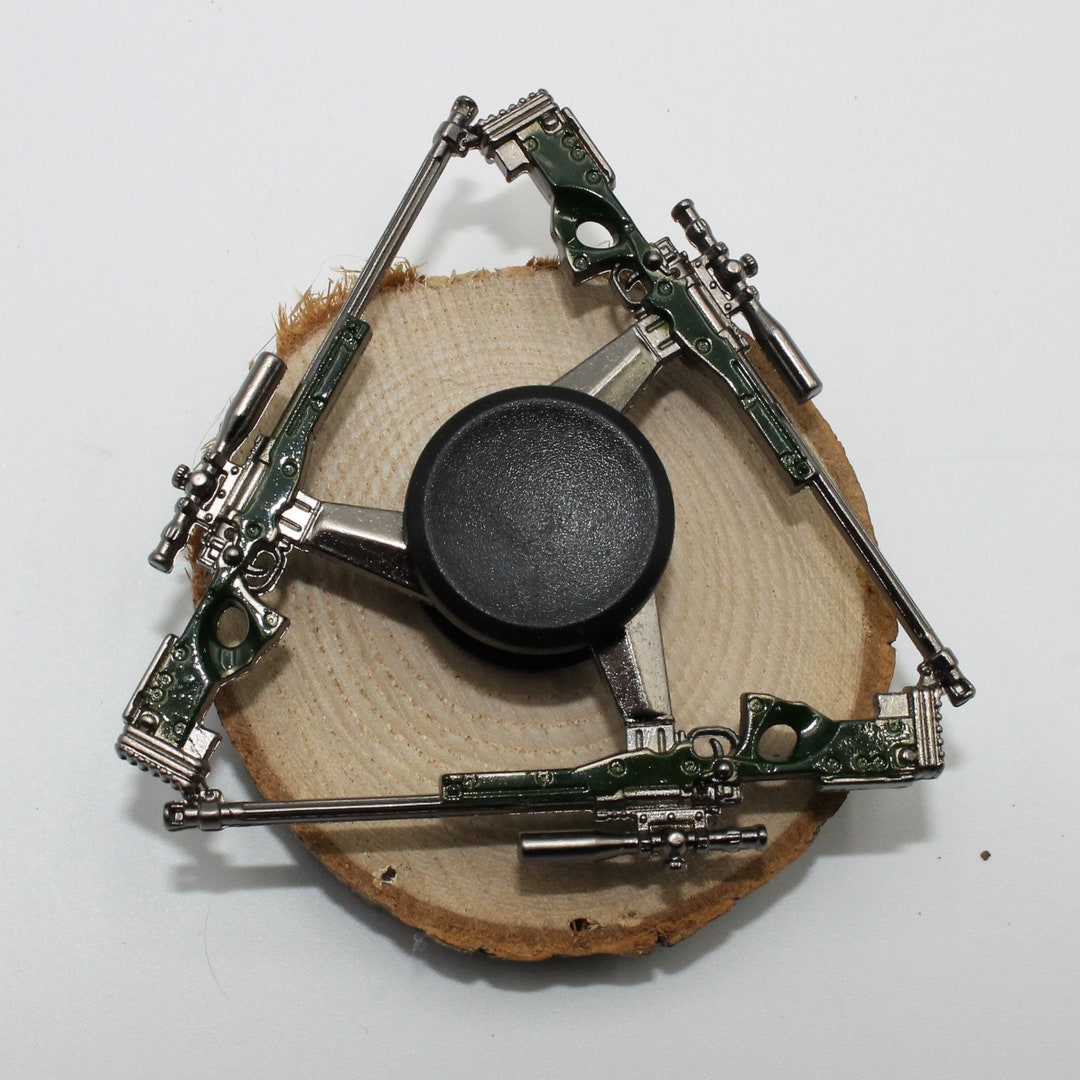 Fidget Spinner, Metal, Green Rifle, Stress Relief Toy - Etsy