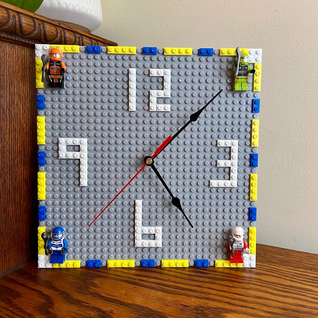 Race Car Driver, Wall Clock, Building Block - 10” Wall Clock, Includes ...