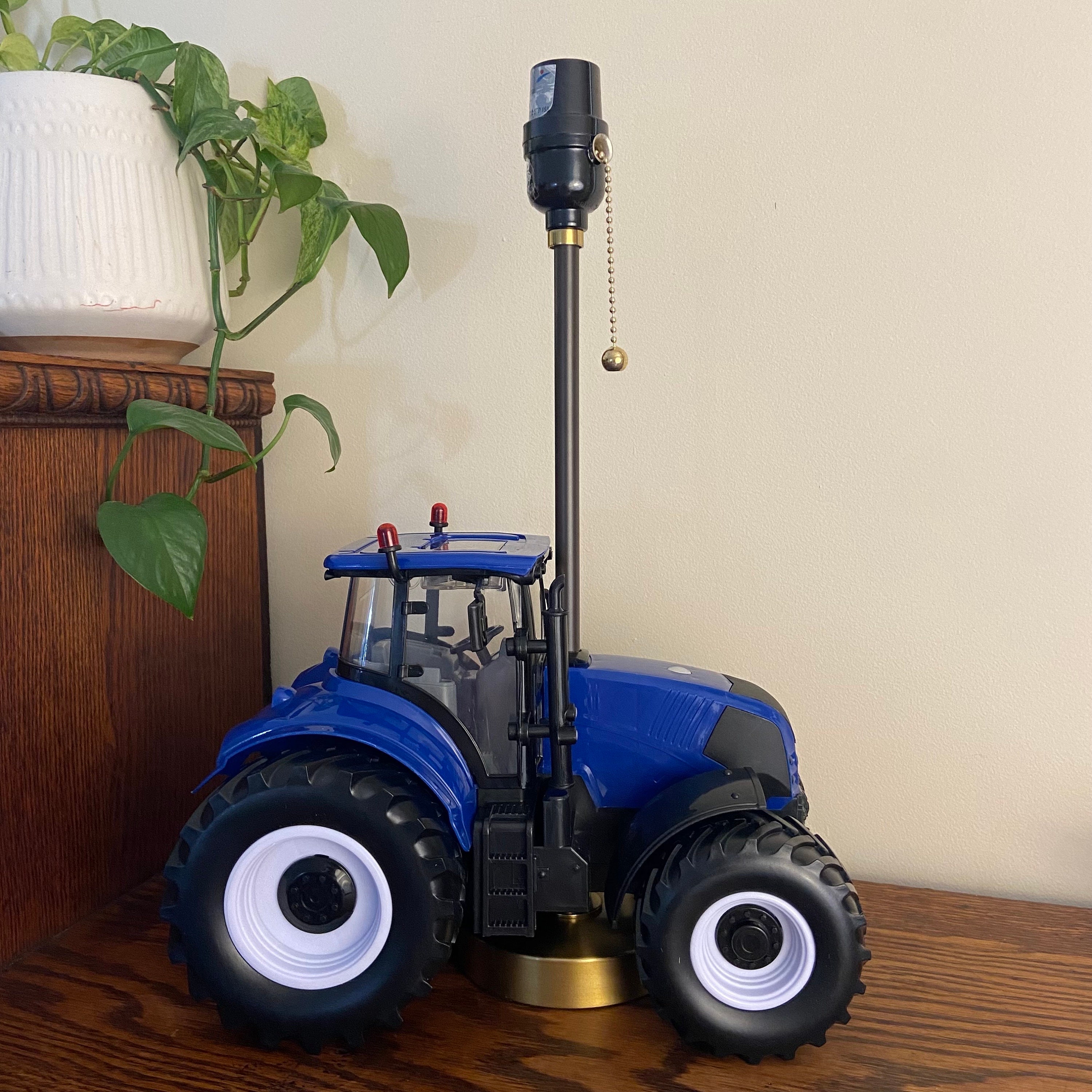 Custom Blue Tractor, Loader Lamp, Bedroom Lighting Fixtures, Bedside ...